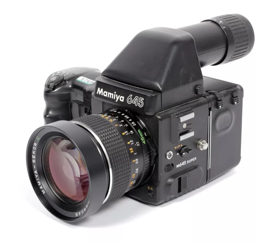 Mamiya M645 Super 6X4.5 medium format camera w/45mm+150mm + Mamiya M645 Super 6X4.5 medium format camera w/45mm+150mm +